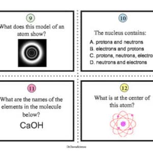 Atoms Elements and Molecules Task Cards, Review Science - Etsy