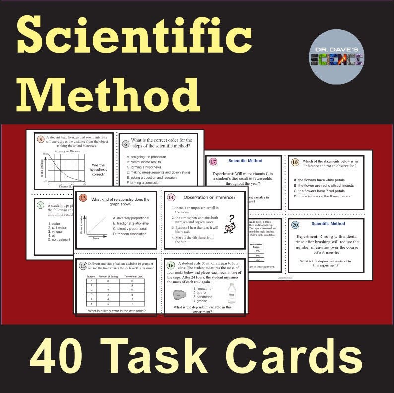 Scientific Method Task Cards - Etsy