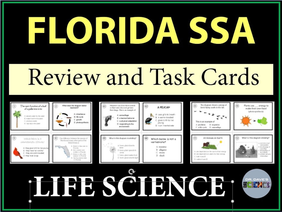 Florida SSA Science Review and Task Cards Life Science 5th Grade - Etsy