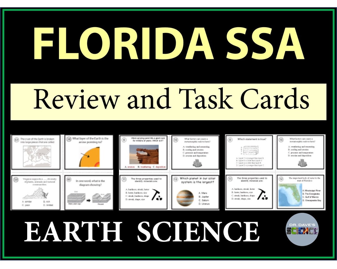 Florida SSA Science Review and Task Cards Earth Science 5th Grade - Etsy