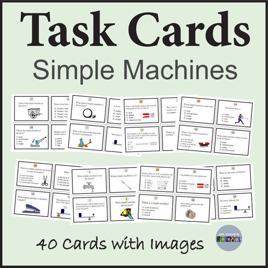 Simple Machines Task Cards - Etsy