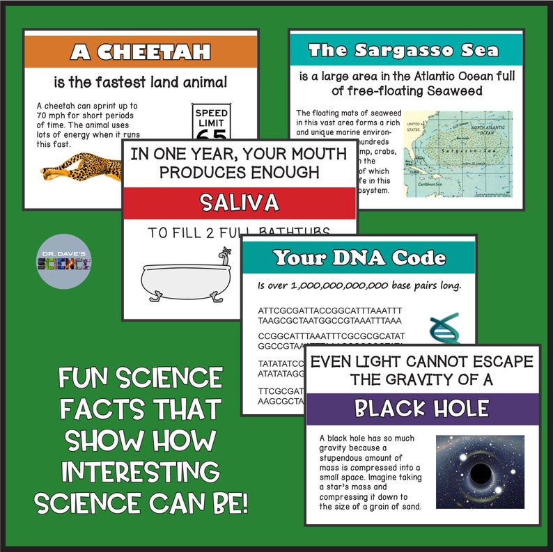 Fun Science Facts Posters Bulletin Board - Etsy