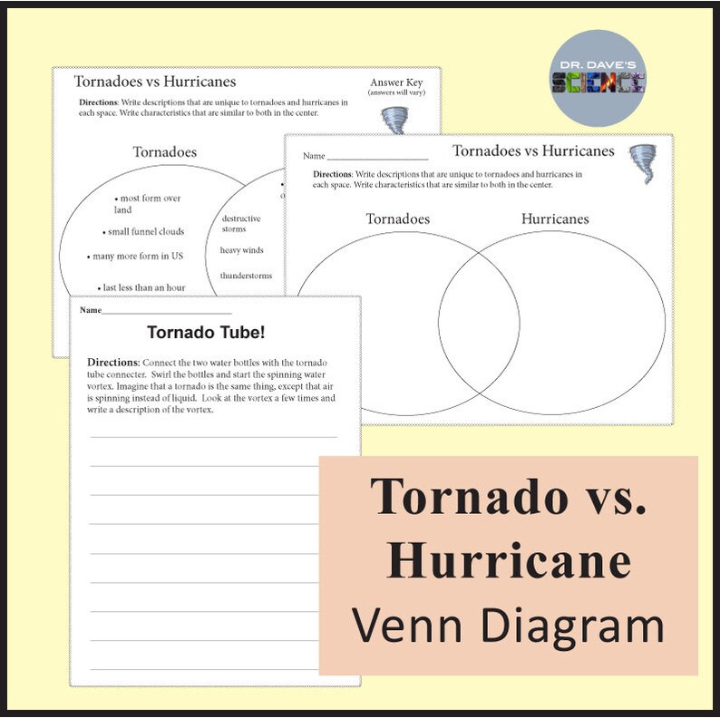 Weather Reading Comprehension Graph Worksheets Hurricanes and Tornadoes ...