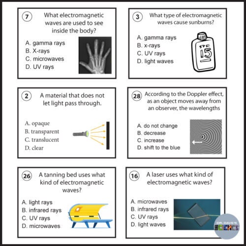 Electromagnetic Spectrum Task Cards - Etsy
