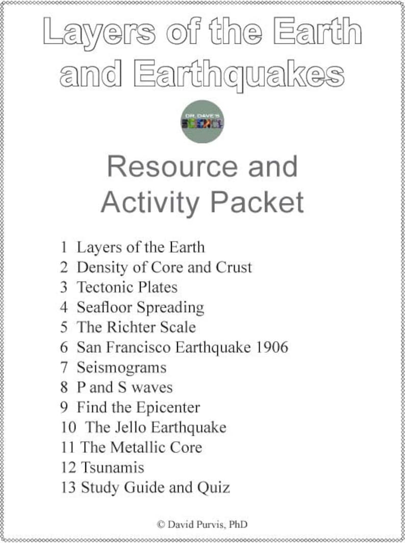 Earthquake Activity BUNDLE Worksheets Unit - Etsy