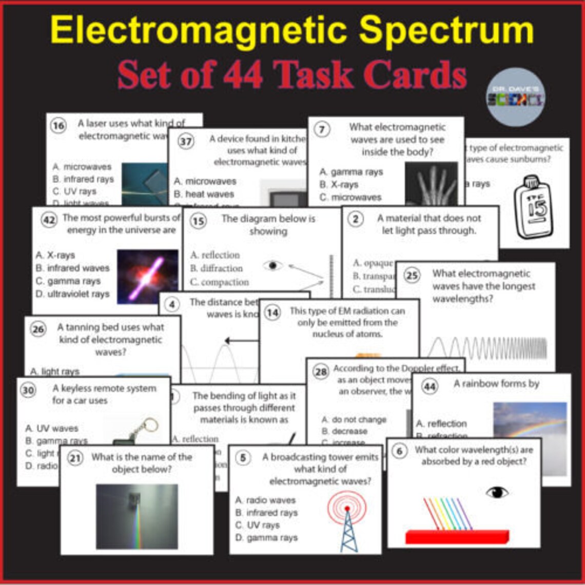 Electromagnetic Spectrum Task Cards - Etsy