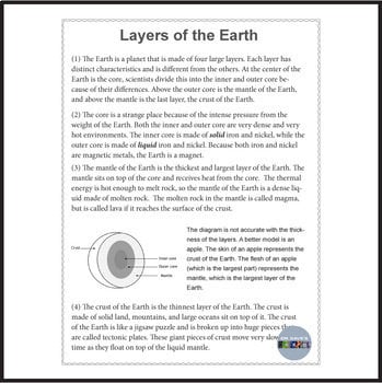 Earth Science Reading Comprehension Passages and Questions - Etsy