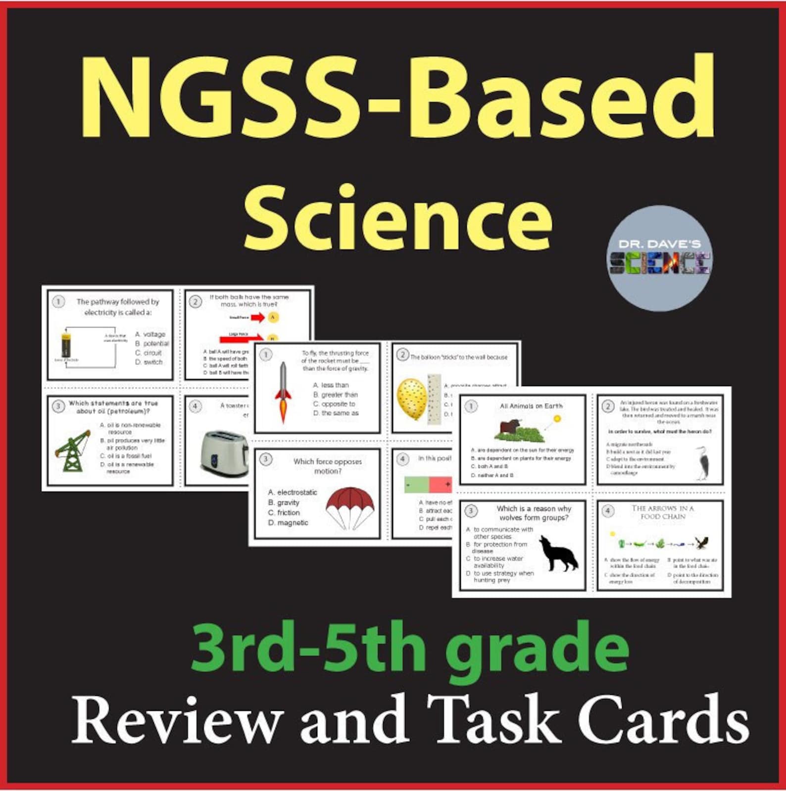 5th Grade Science NGSS Test Prep and Independent Study Review Task ...