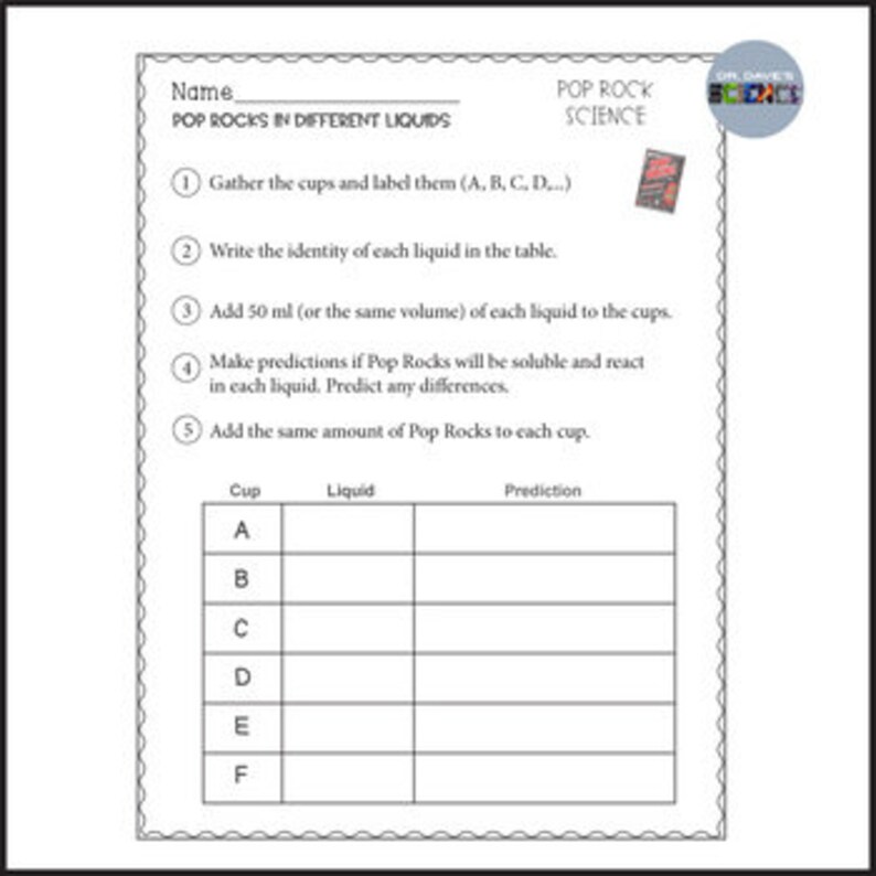 Pop Rocks Science Experiments - Etsy