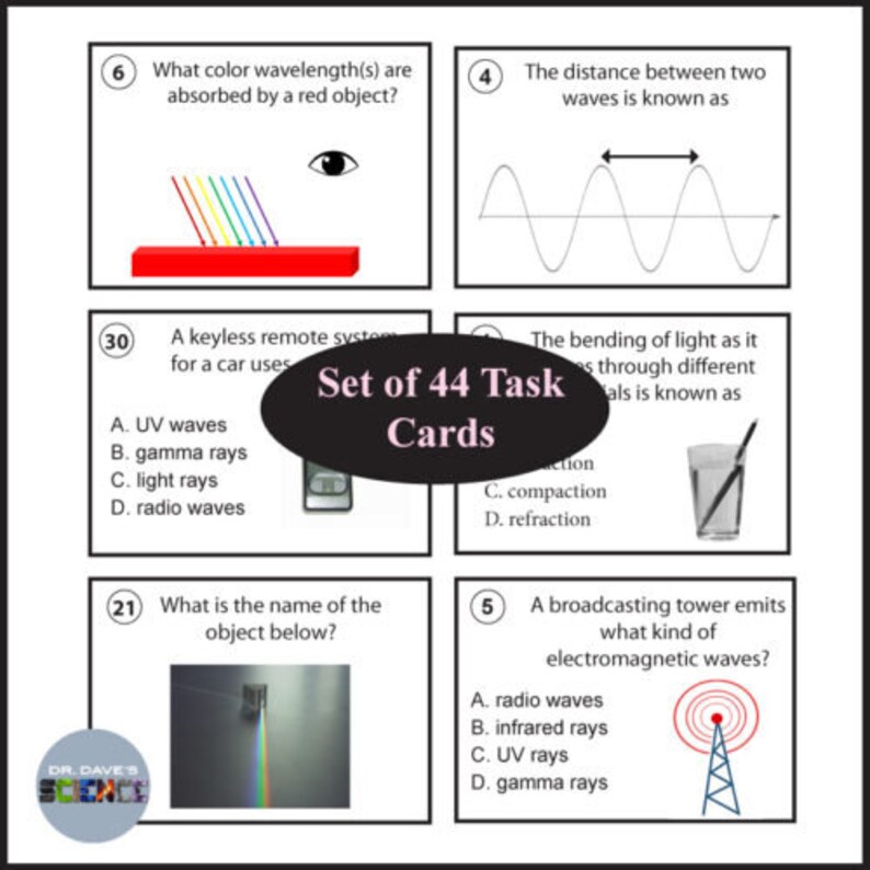 Electromagnetic Spectrum Task Cards - Etsy