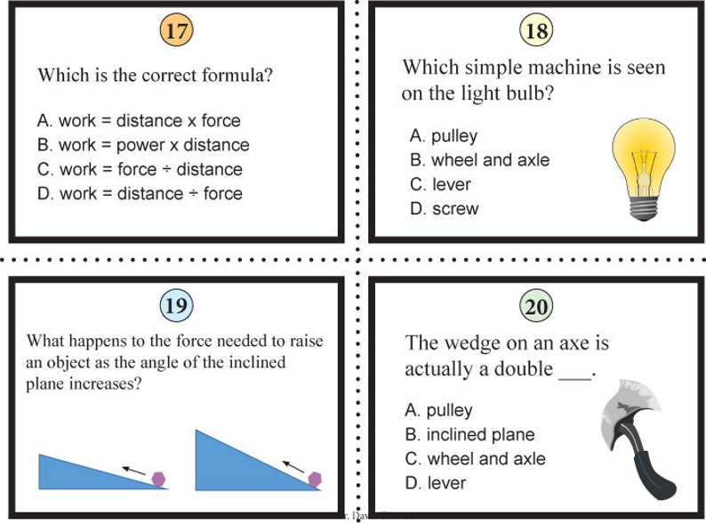 Simple Machines Task Cards - Etsy