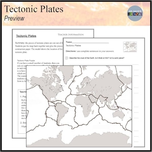Tectonic Plates Puzzle Earthquake Activity Worksheet - Etsy