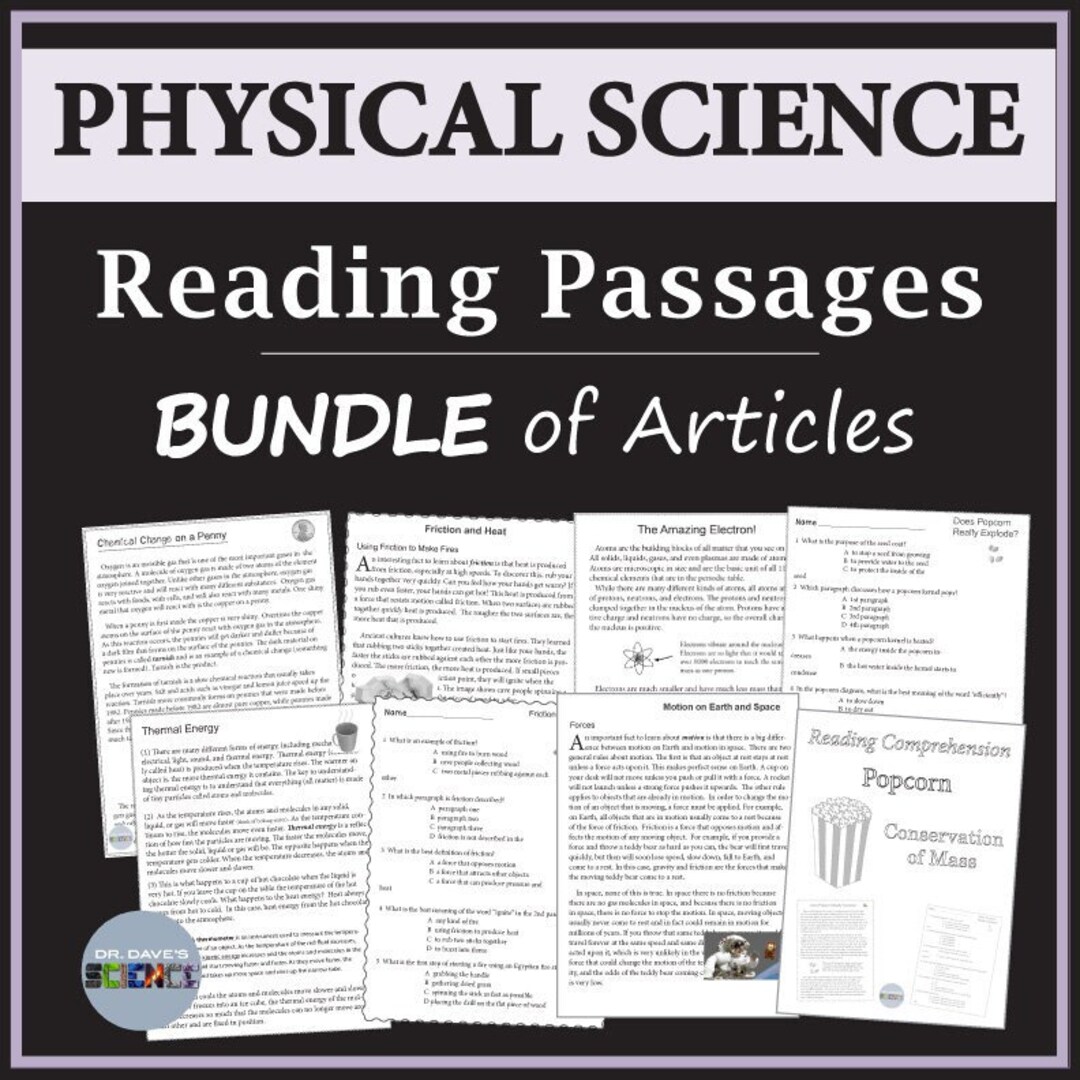 Science Reading Comprehension Passages Physics, Forces and Energy - Etsy