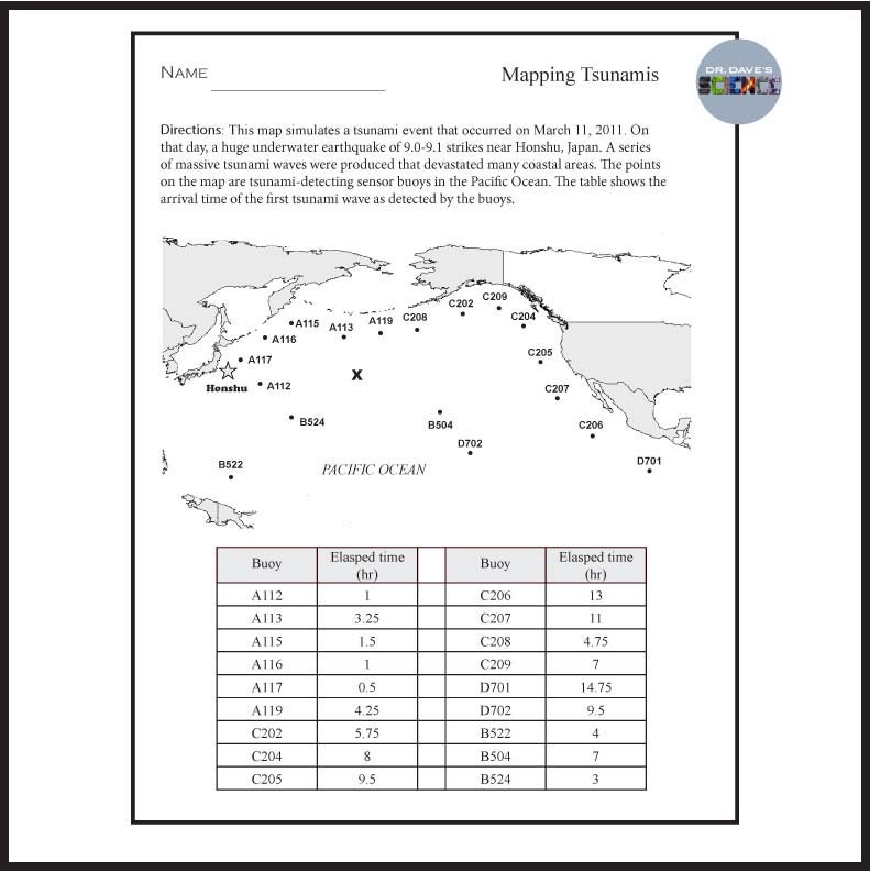 Tsunami Activity Mapping and Earthquake Worksheets - Etsy