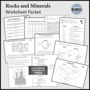 Rocks and Mineral Worksheets Graphic Organizers - Etsy