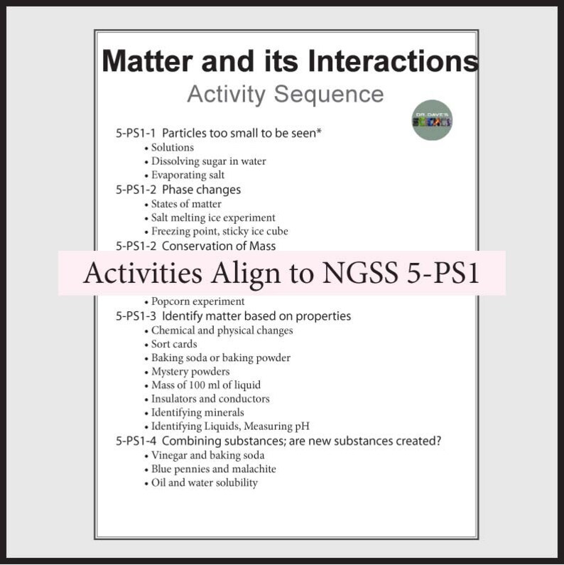 Classifying Matter and Its Interactions, States of Matter Activities ...