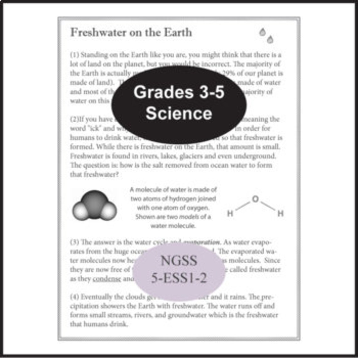 Distribution of Water on Earth the Hydrosphere Science Reading - Etsy