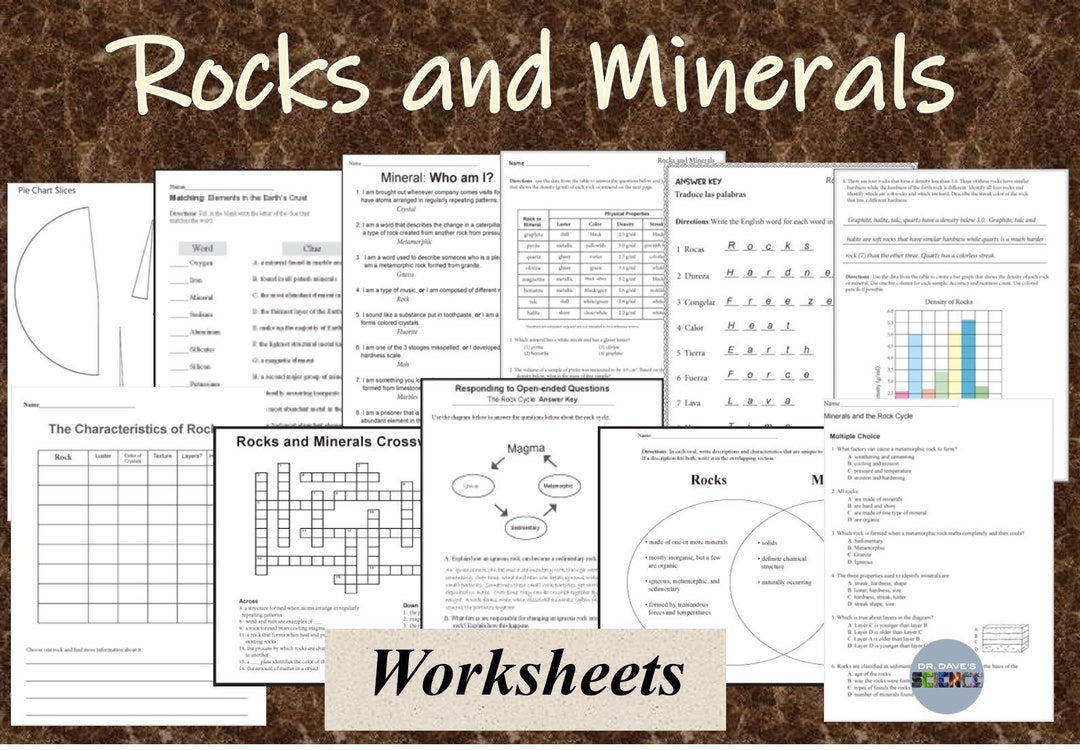 Rocks and Mineral Worksheets Graphic Organizers - Etsy