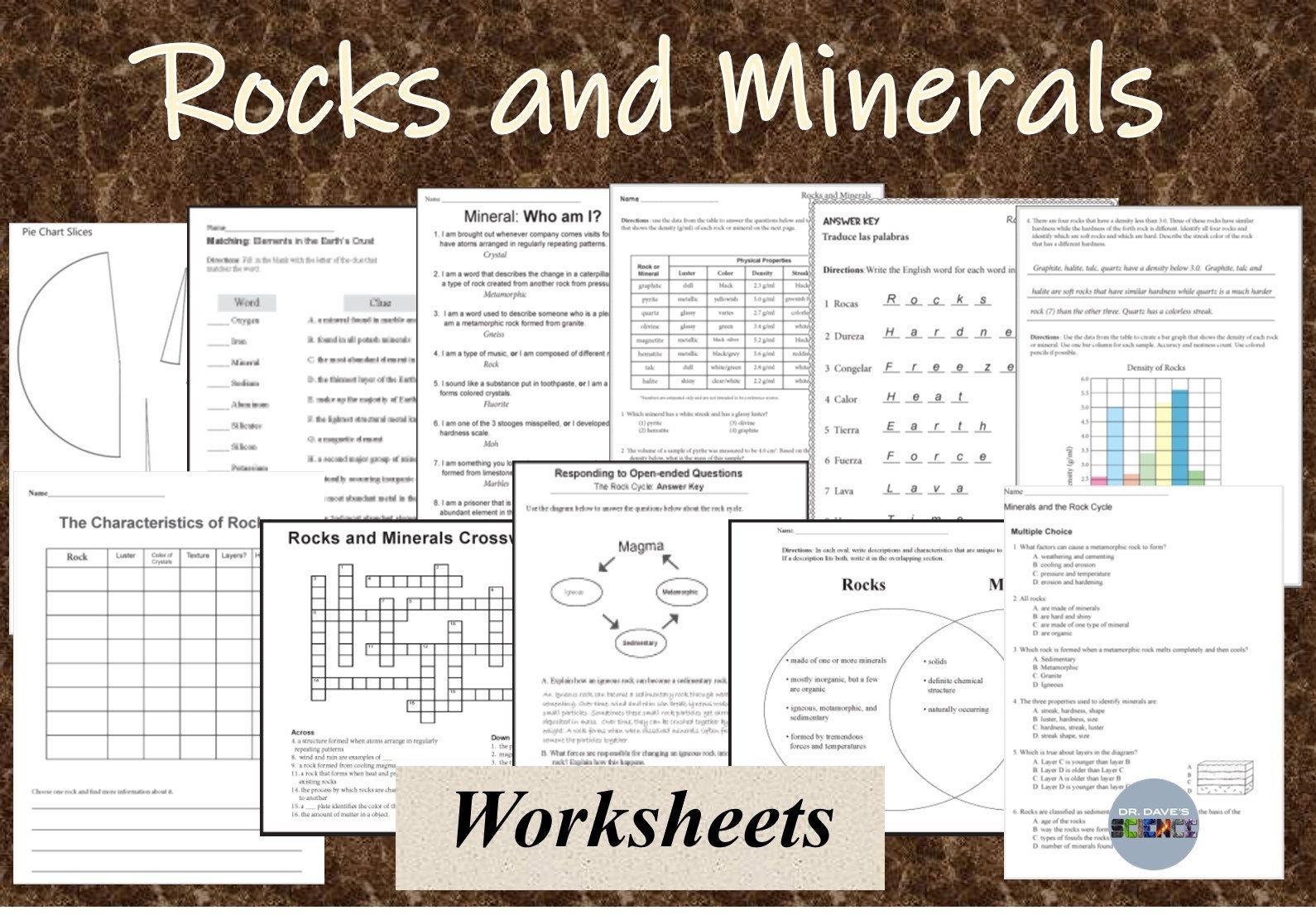 Rocks and Mineral Worksheets Graphic Organizers - Etsy