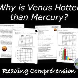 Planets of the Solar System Reading Comprehension Venus and Mercury - Etsy