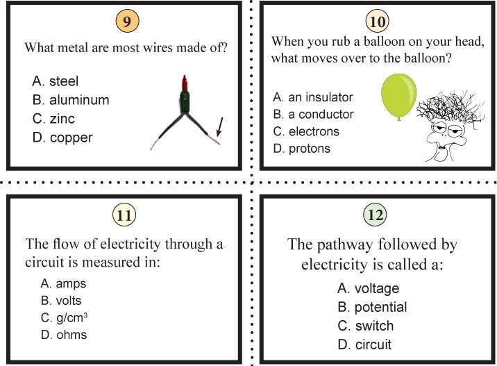 Electricity Task Review Cards - Etsy