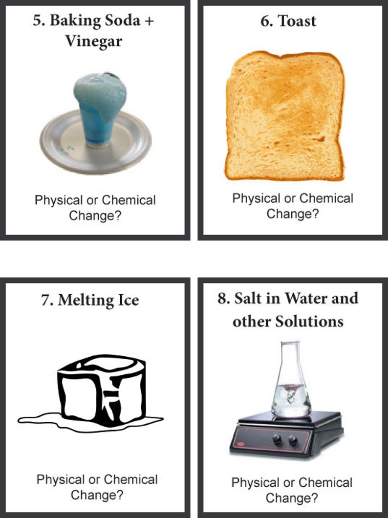 Physical and Chemical Changes Sort Cards - Etsy