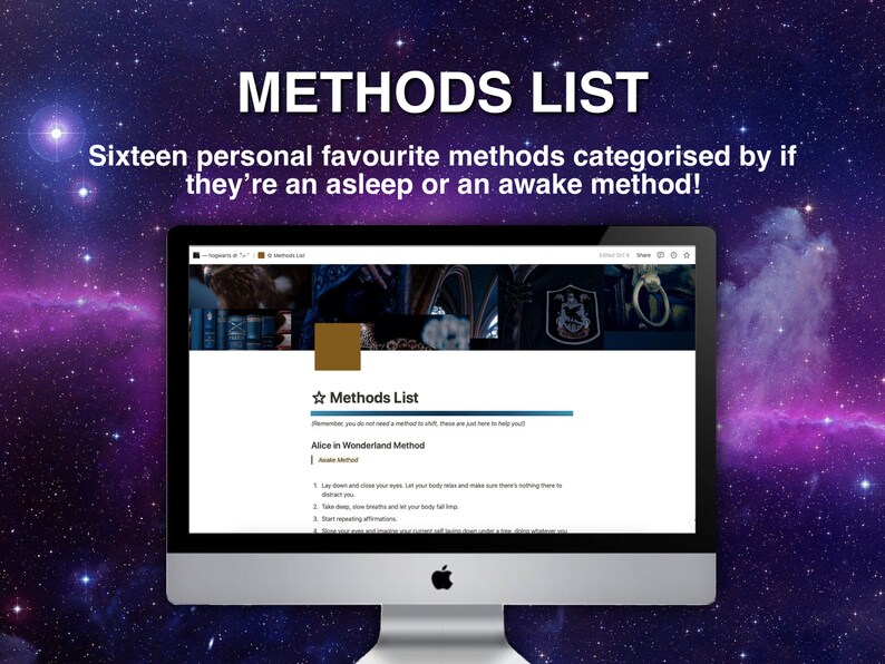 Hogwarts Reality Shifting Notion Script - Etsy