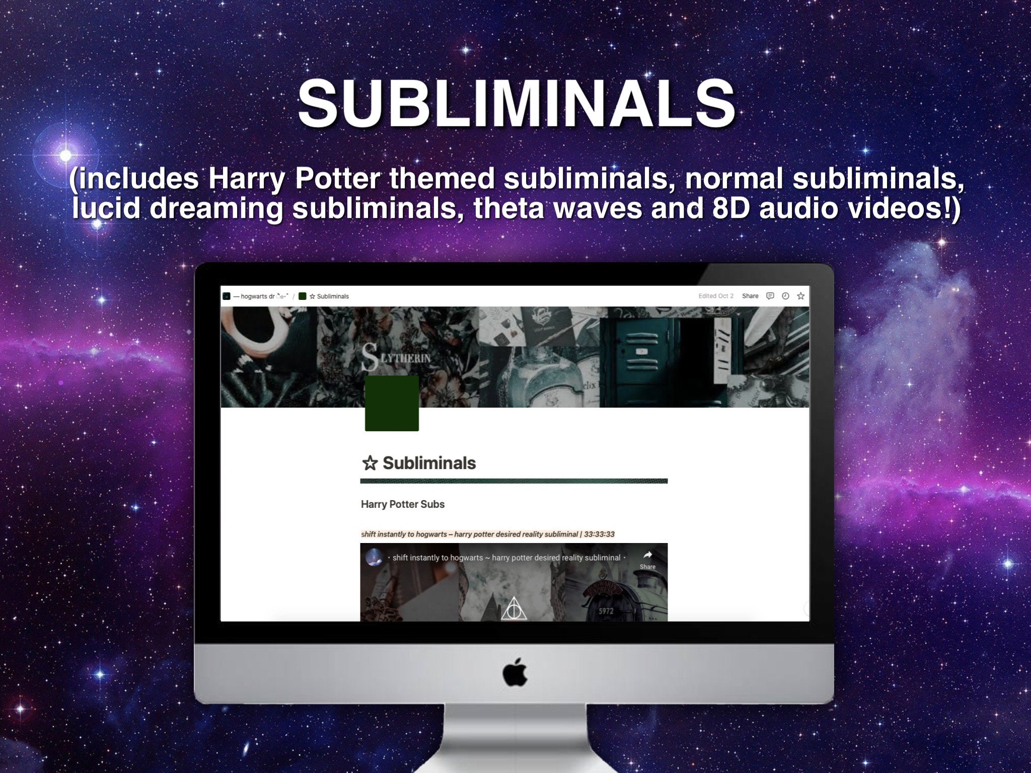 Hogwarts Reality Shifting Notion Script - Etsy