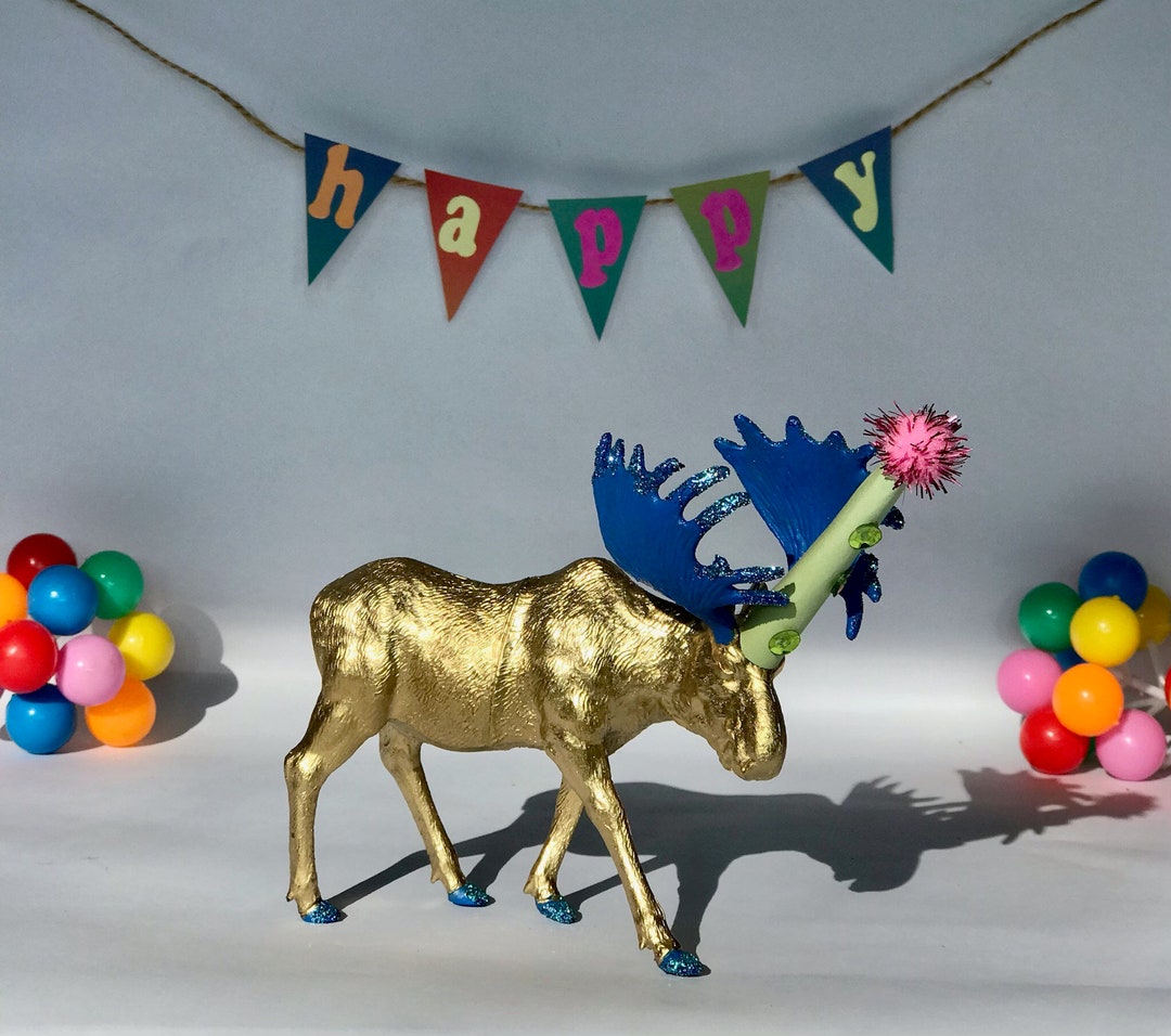 Moose Birthday Cake Topper, Table Decor - Etsy