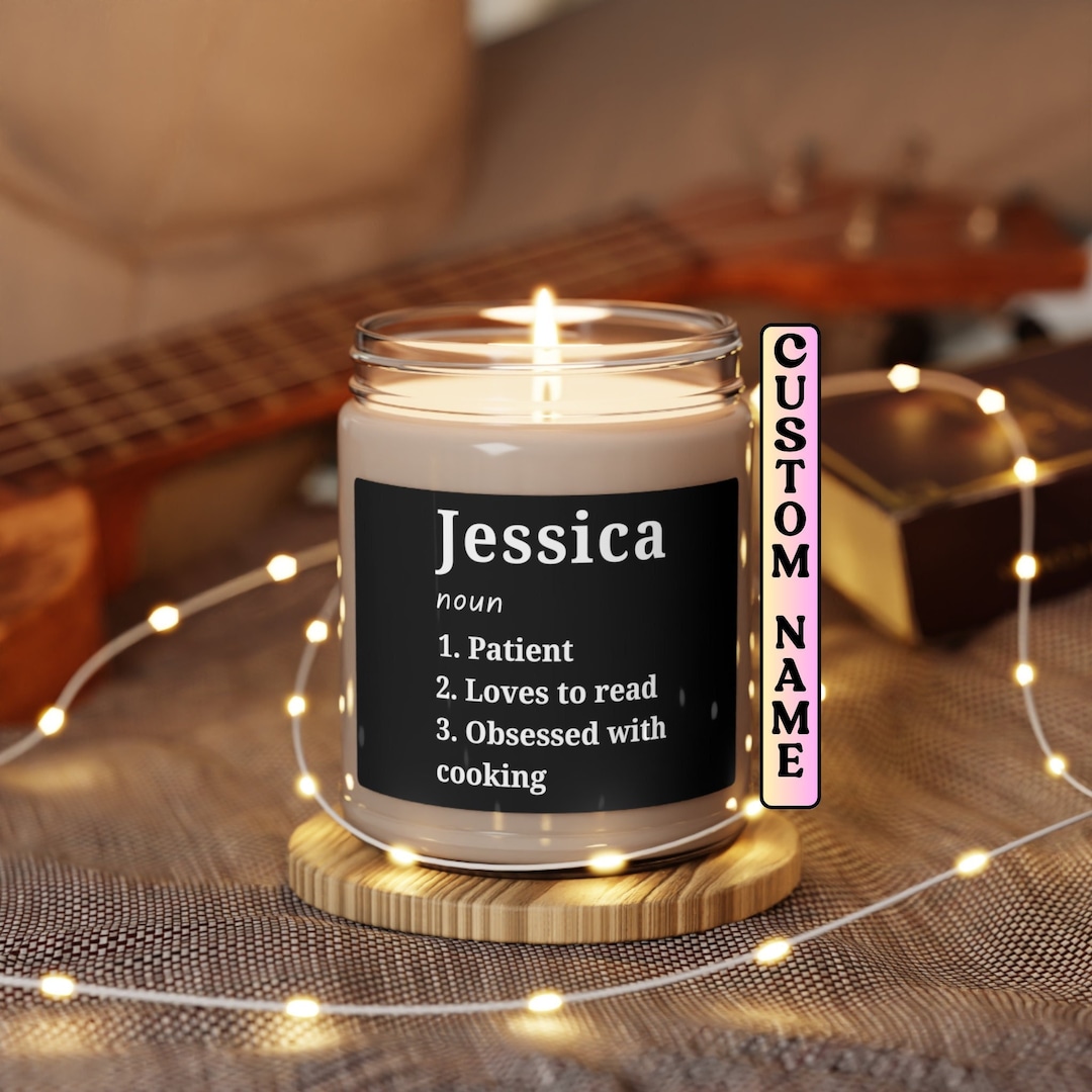 Personalized Name Definition Candle 9oz, Holiday Gift Ideas, Birthday ...