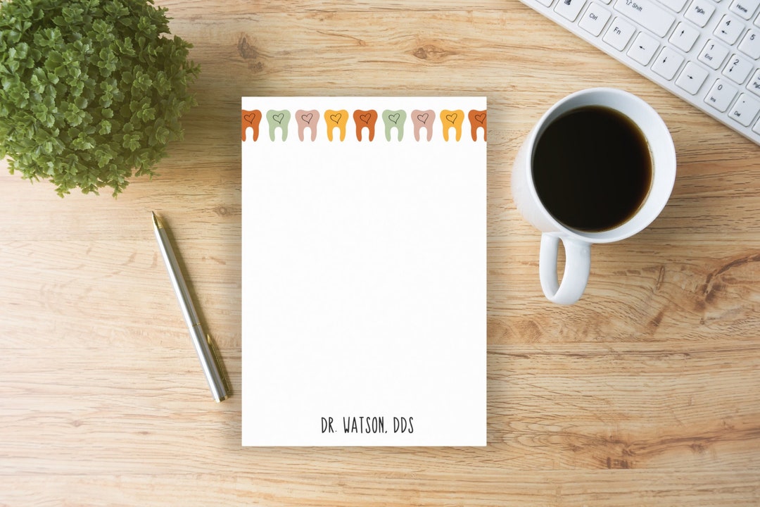 Custom Dental Notepad, Writing Pad, Gift for Dentist, Dentist Post Note ...