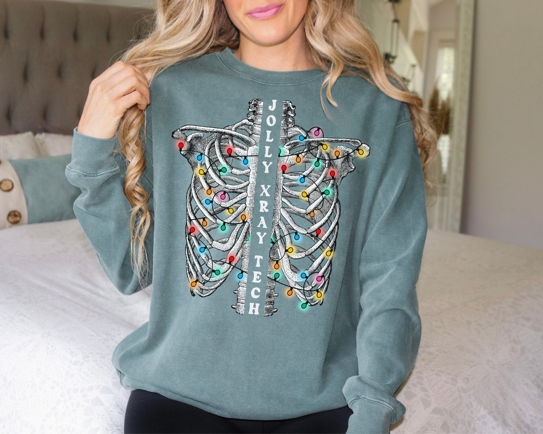 Xray Tech Sweatshirt, Christmas X-ray Sweater, Comfort Colors, Holiday ...
