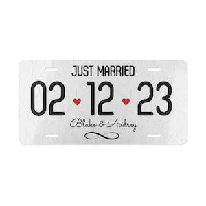 Custom Wedding Vanity Plate, Car Front License Plate, Personalized ...