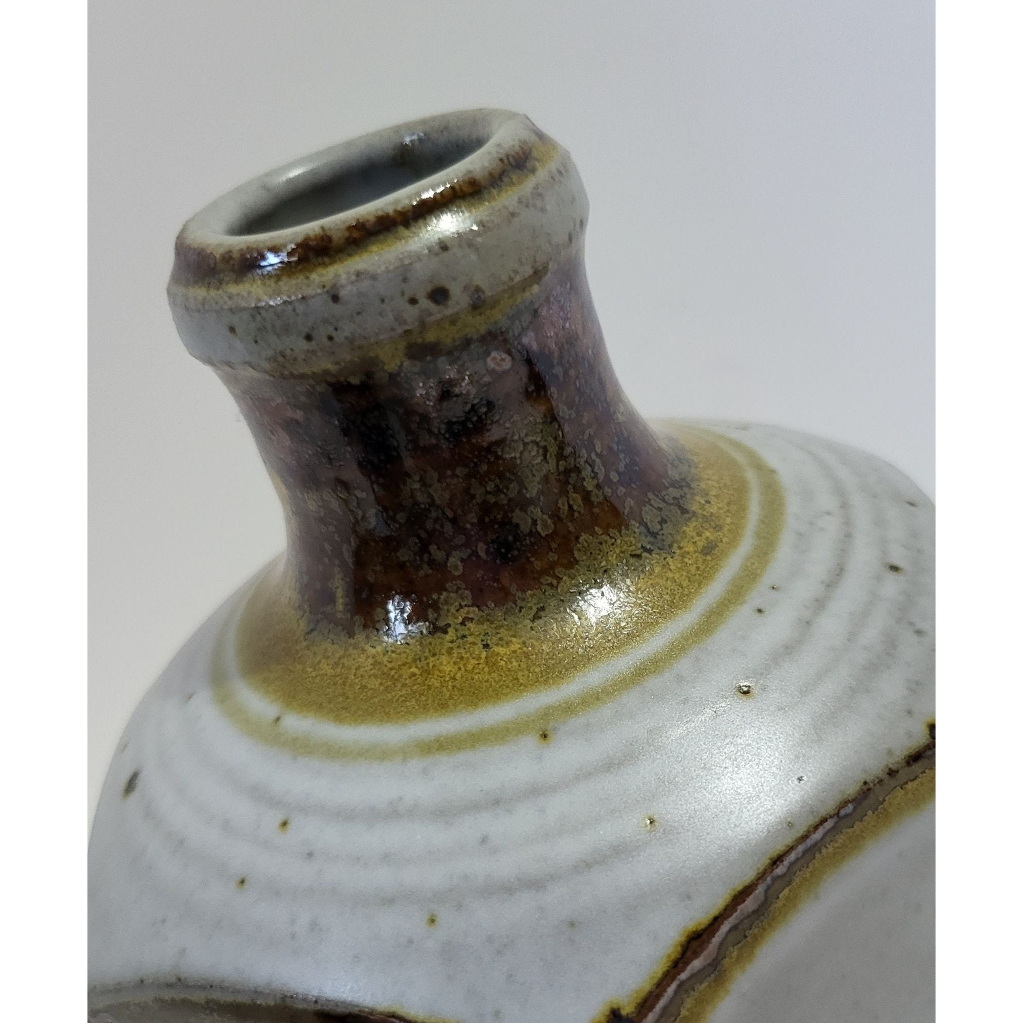 Thomas Shafer Vintage Stoneware Bud Vase Studio Art Glazed 7.5 Hexagon ...