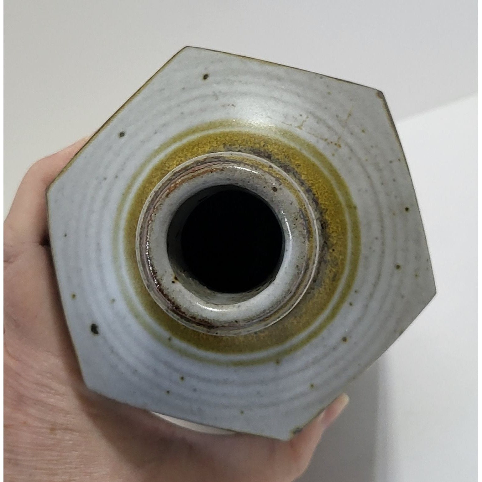 Thomas Shafer Vintage Stoneware Bud Vase Studio Art Glazed 7.5 Hexagon ...