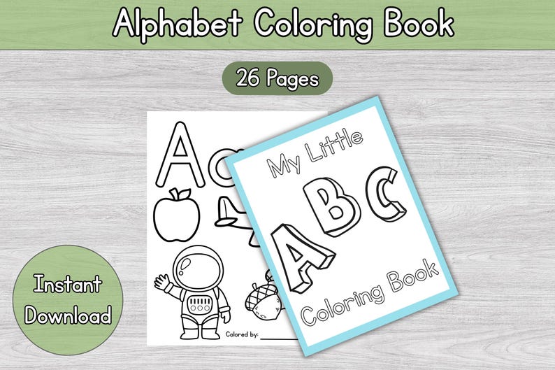 Alphabet Coloring Book - Etsy