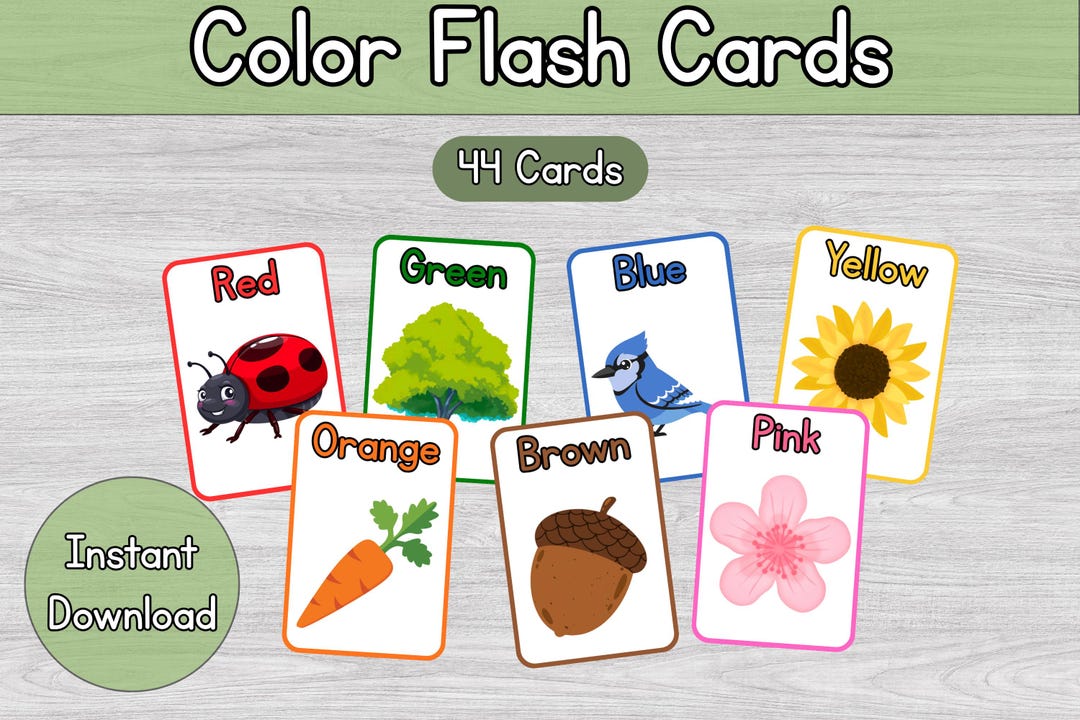 Printable Preschool Colors Flashcards: 44 Cards PDF - Etsy Australia