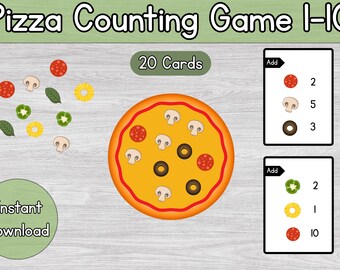 Pizza Math Counting Game: Printable Topping Order Activity for Kids ...