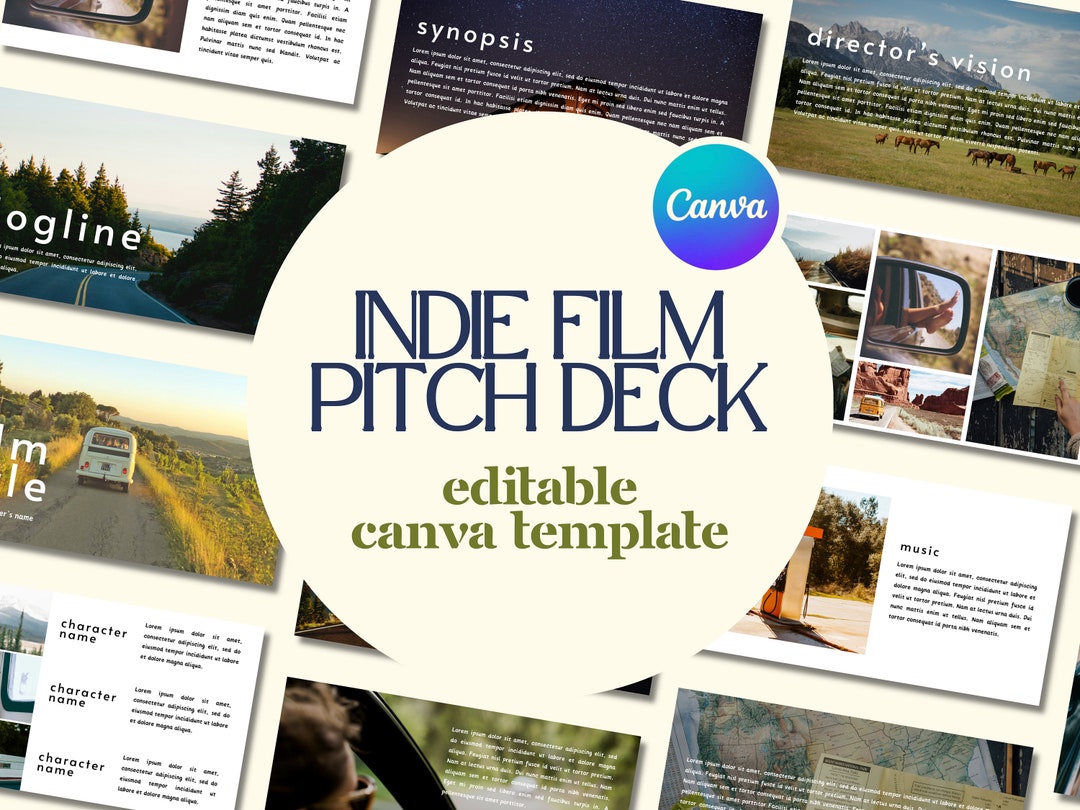 Professional Indie Film Pitch Deck Template | Canva Editable Template ...