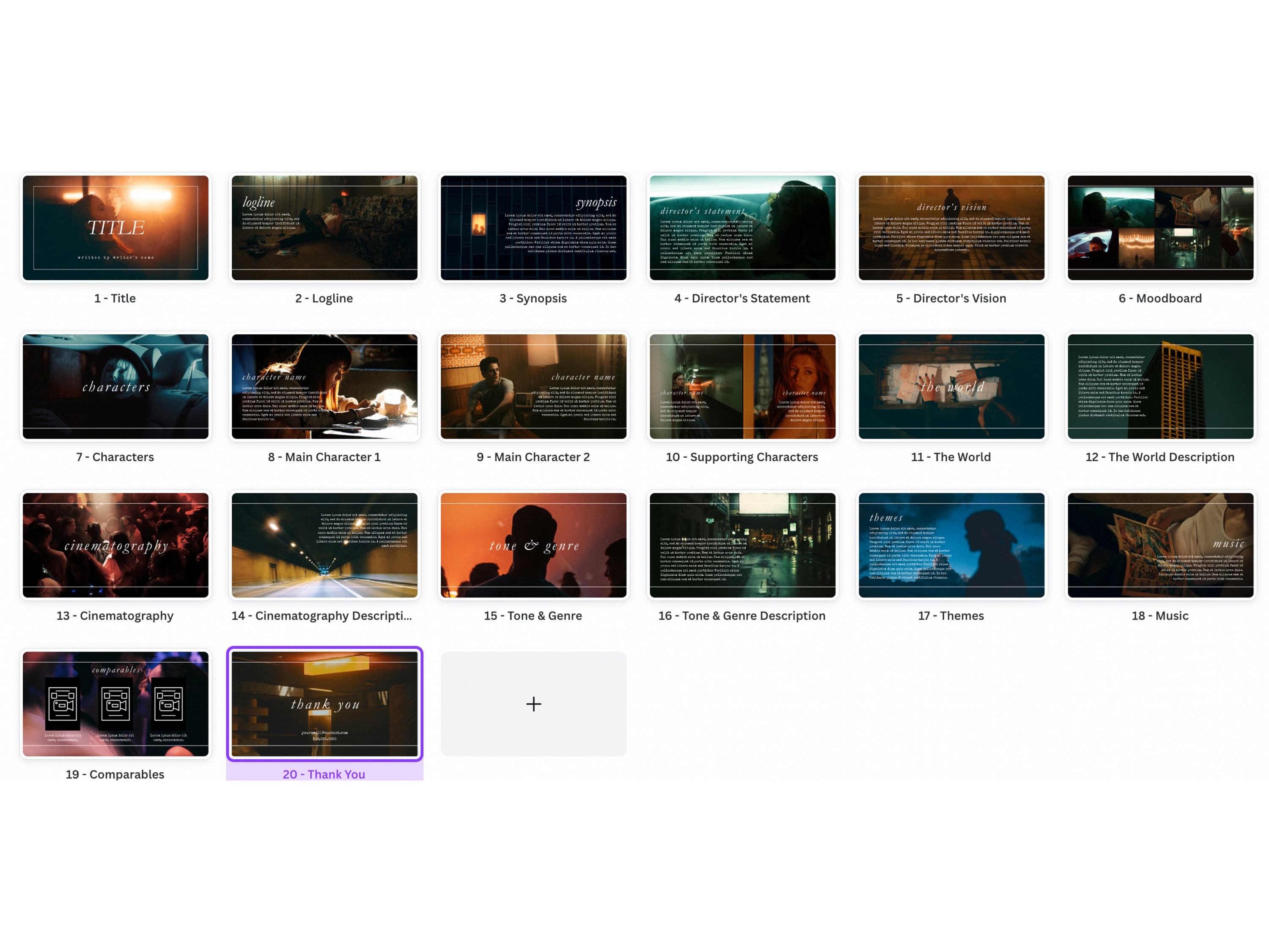 Professional Dramatic, Moody, Cinematic Film Pitch Deck Template ...