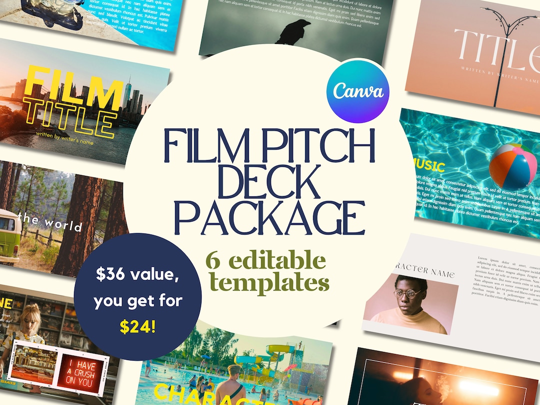 Film Pitch Deck Template Package | Romcom Dramatic Noir Indie Film ...