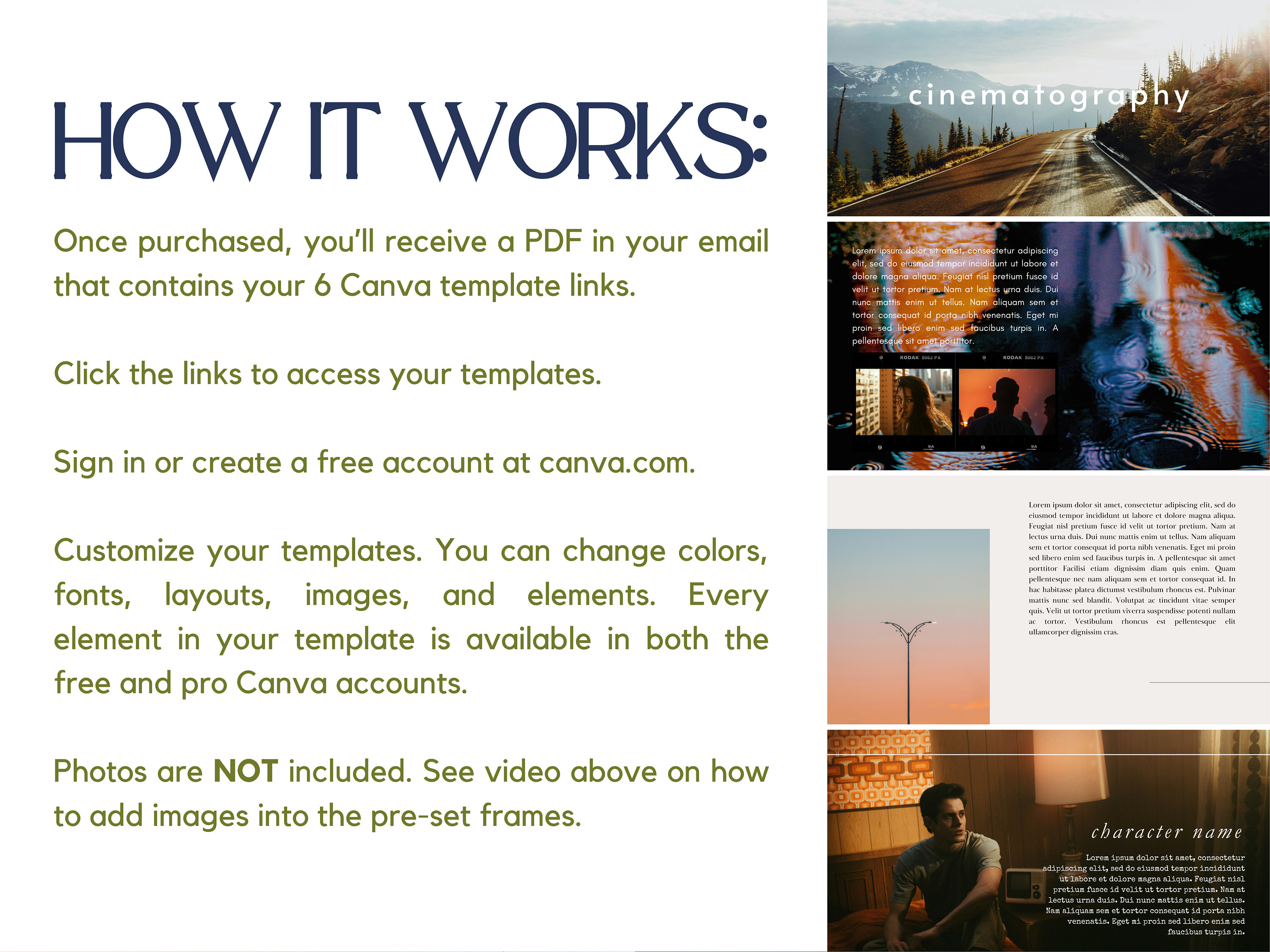Film Pitch Deck Template Package | Romcom Dramatic Noir Indie Film ...