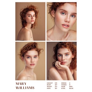Model Comp Card Template | Professional Modeling Card | Model Comp Card ...