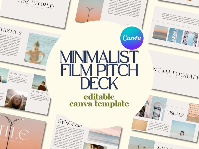 Professional Minimalist Film Pitch Deck Template | Canva Editable ...