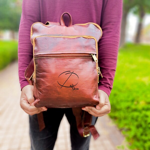 Boho Leather Backpack - Etsy