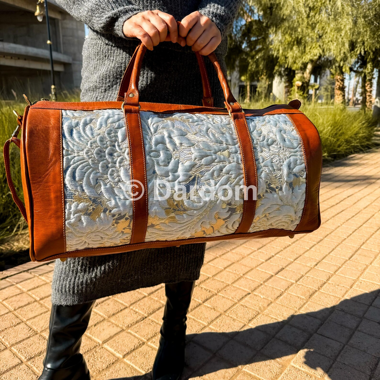 Moroccan Leather Kilim Travel Bag, Weekender, Duffel Bag - Etsy