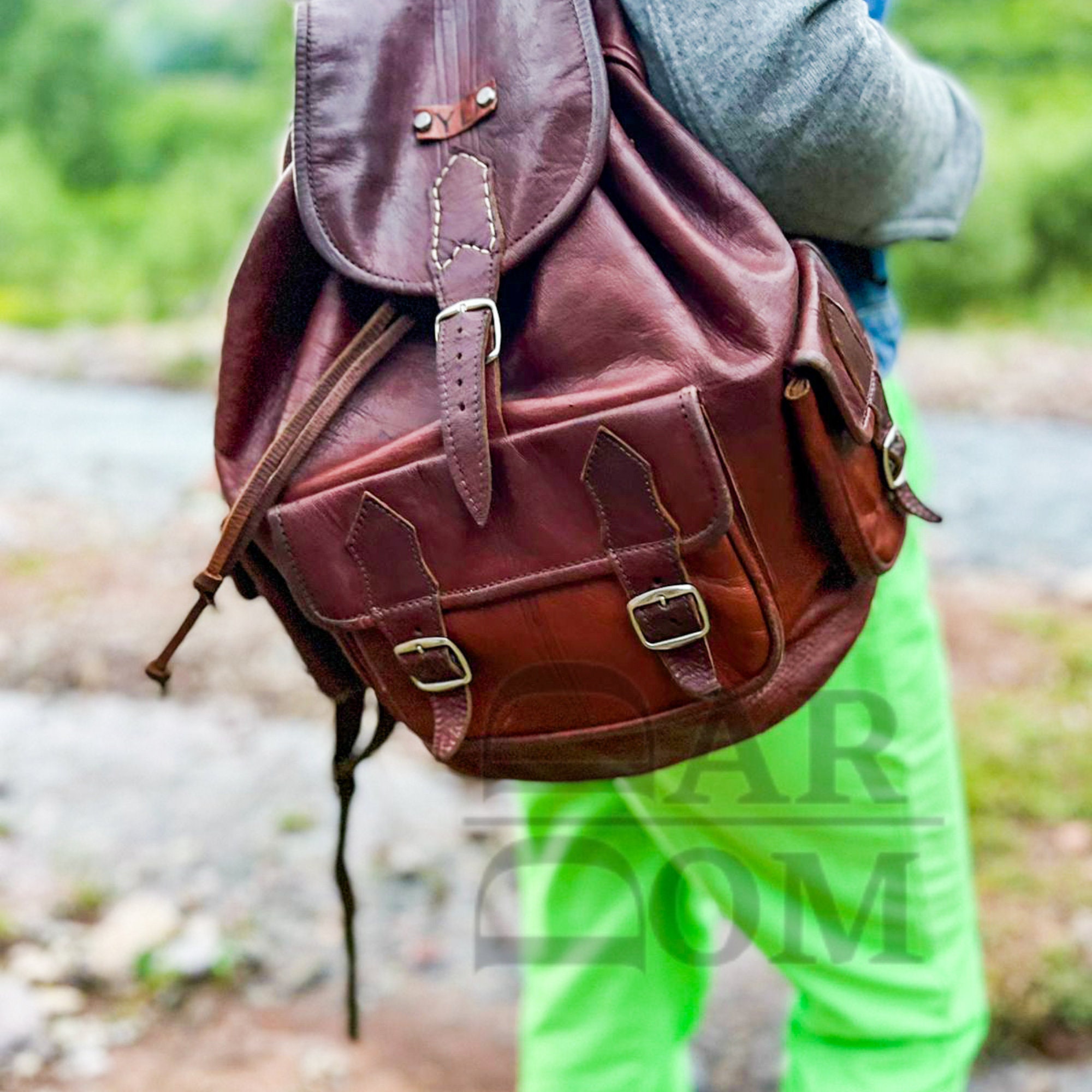 Personalized Leather Backpack Vintage Look Leather Bag - Etsy