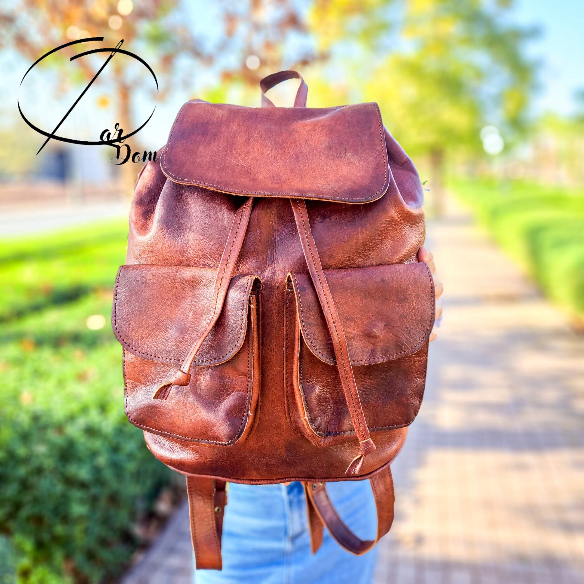 Classic Leather Backpack Leather Vintage Look Bag - Etsy