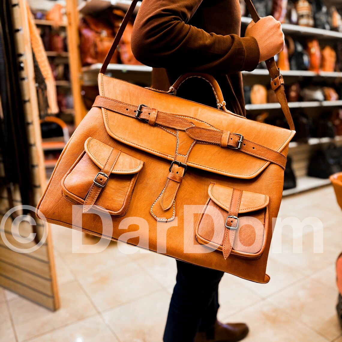 Moroccan Leather Travel Bag, Weekender, Duffel Bag - Etsy