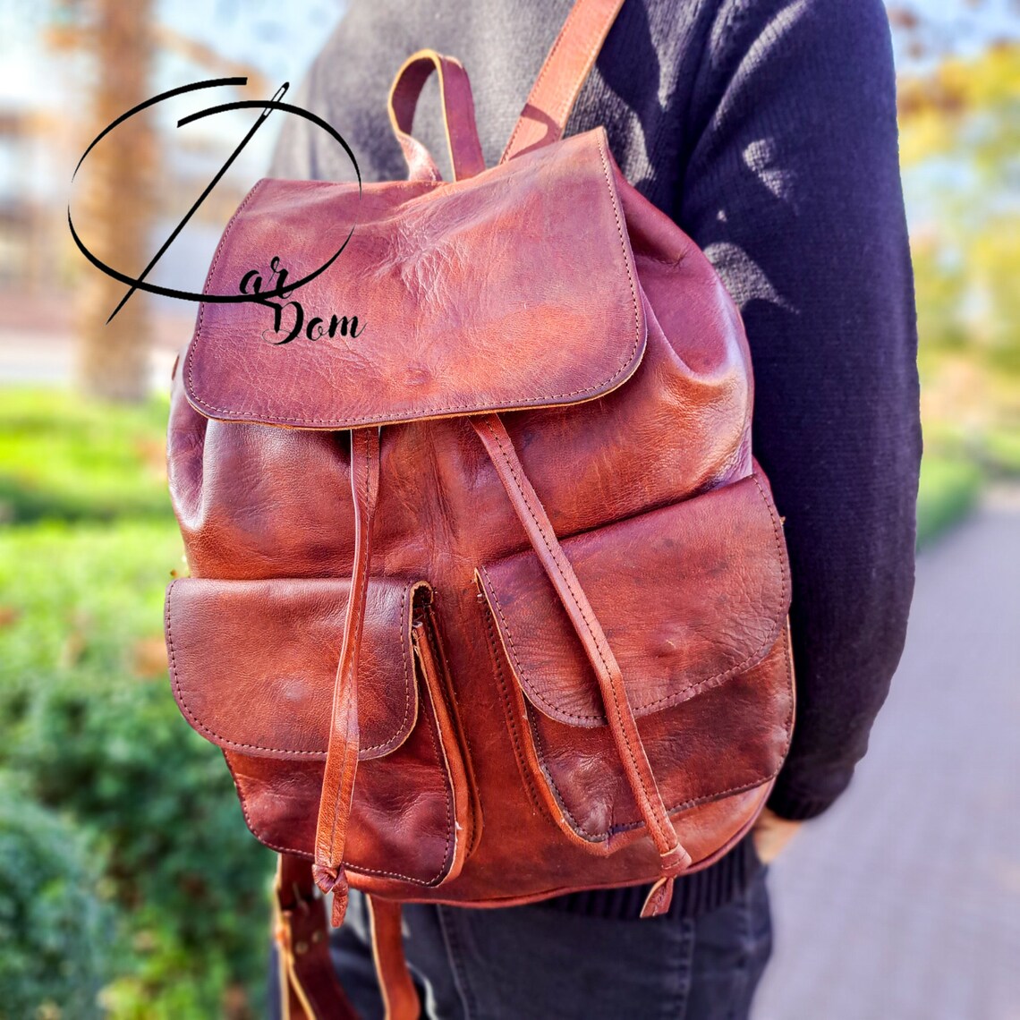 Classic Leather Backpack Leather Vintage Look Bag - Etsy